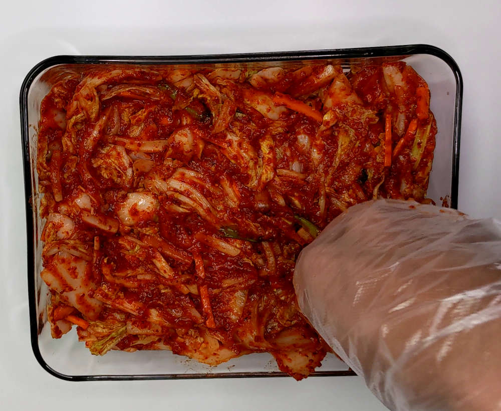 Easy small batch vegan kimchi - Plateful of veggies